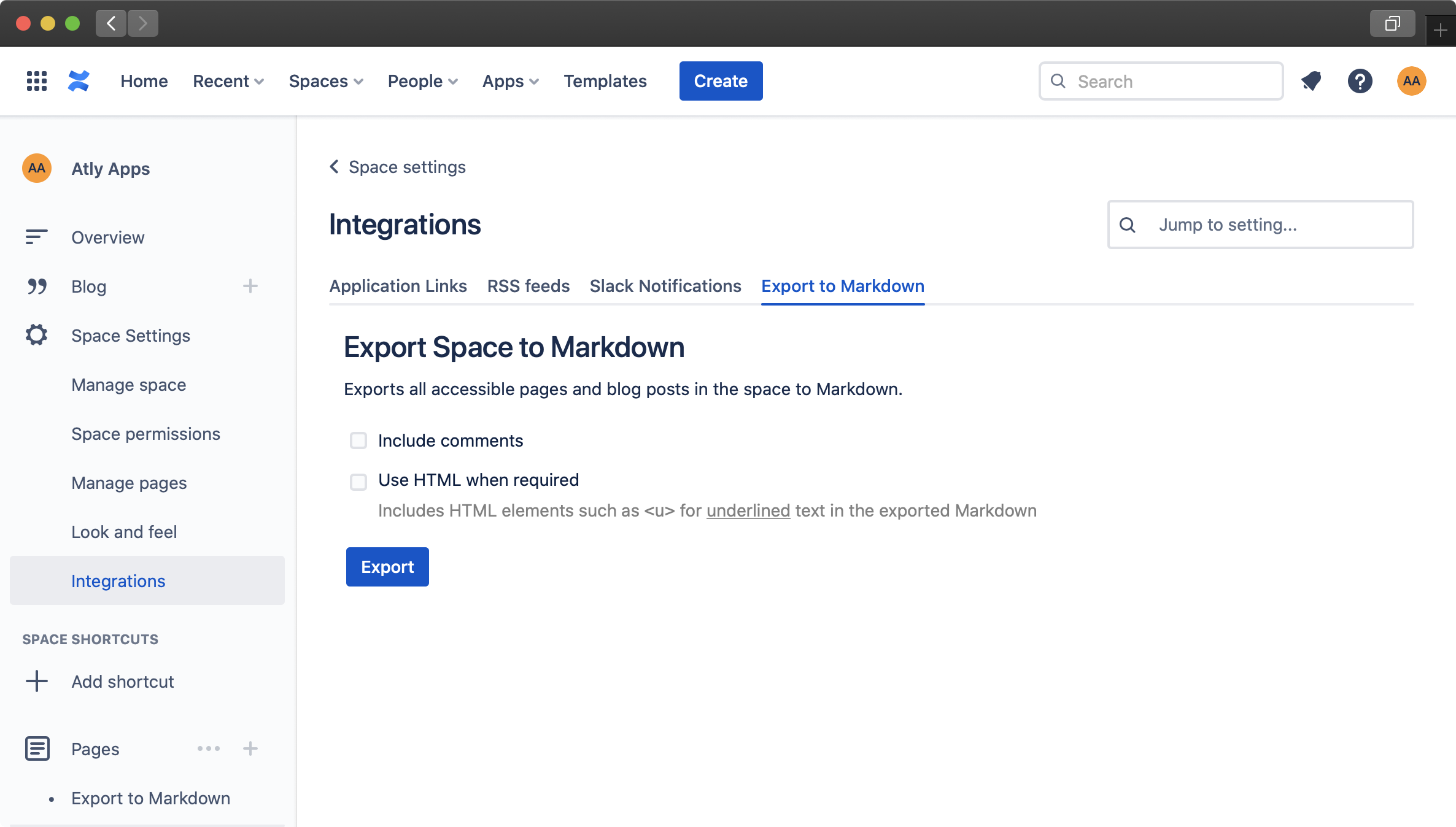 Atly Apps Export To Markdown For Confluence Cloud Documentation